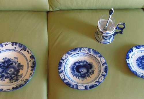 Набор посуды Гжель, авторские работы