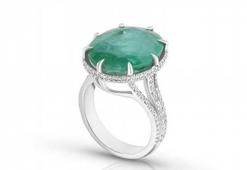 Женское кольцо с изумрудом 13,56ct и бриллиантами