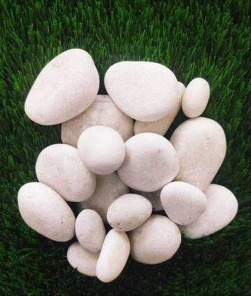 Ландшафтный камень Галька белая мрамор