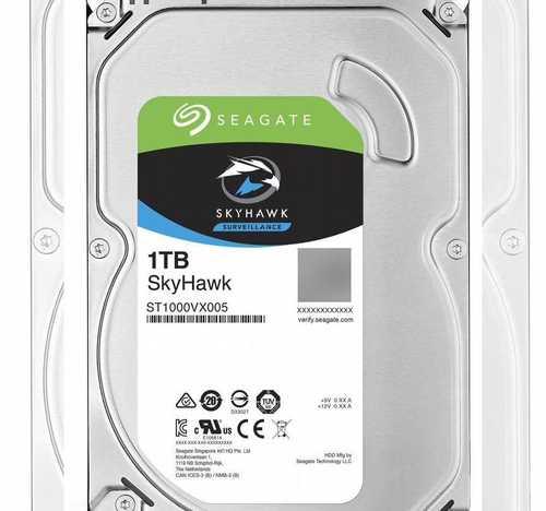 ST1000VX013, Диск HDD Seagate Skyhawk SATA 3.5" 1 тб