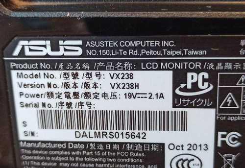 Монитор asus vx238h