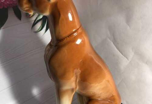 Фарфоровая статуэтка Дог коричневый лфз