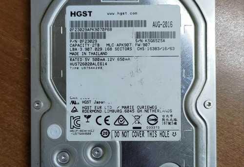 Hgst Ultrastar 7K6000 HUS726020ALE614 2 тб, гарант