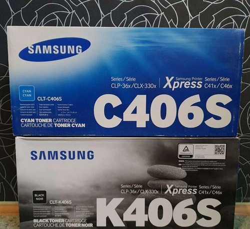 Нoвыe Картридж Samsung CLT-K406S и CLT-C406S