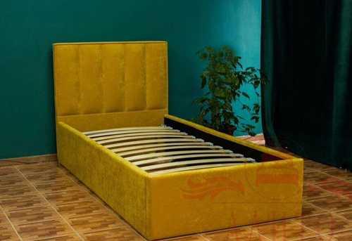 Односпальная желтая кровать