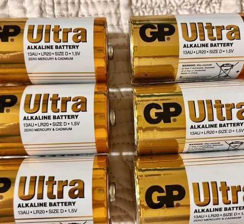 Батарейки GP Ultra Alkaline LR20 size D, 13AU-BC2