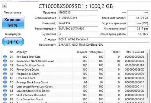 Ssd 1tb Crucial bx 500