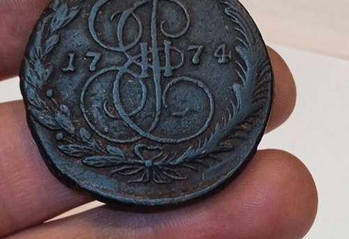 Монета 1774г пятак