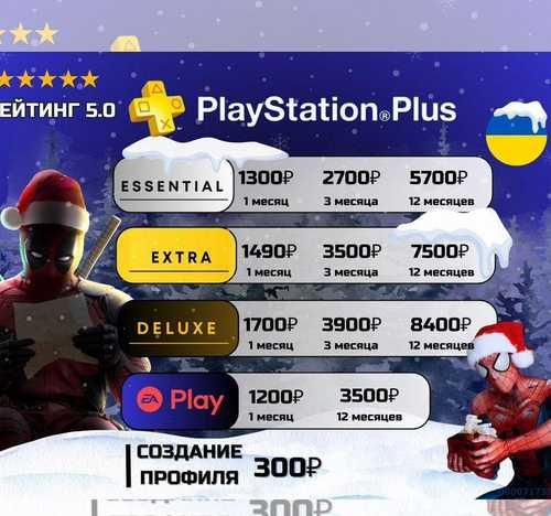 Подписка ps plus Delux Украина на любой срок (Арт.20703)