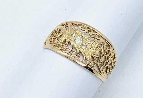 Золотое кольцо с фианитами 20,5 размер