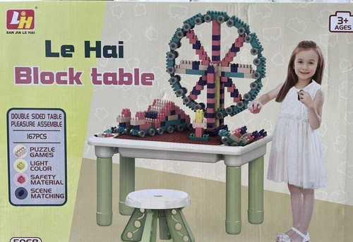Детский развивающий столик с конструктором