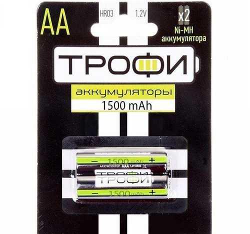 Аккумулятор AA HR6 1.2V 1500mAh Трофи Ni-Mh (упаковка 2шт) 5055945541144