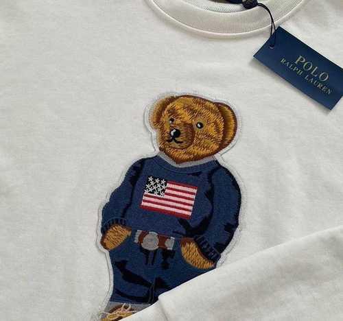 Свитшот polo ralph lauren с медведем белый