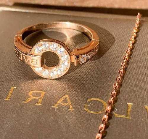 Кольцо Bulgari bvlgari розовое золото 585 проба