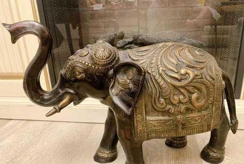 Напольный бронзовый индийский Слон (интерьерный)