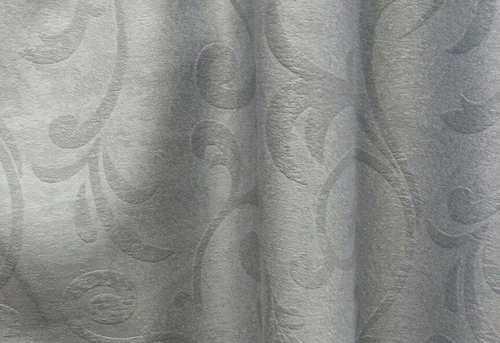 Ткань для штор Софт Серый с тиснением Веточки