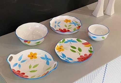 Набор посуды из керамики, 5 тарелок