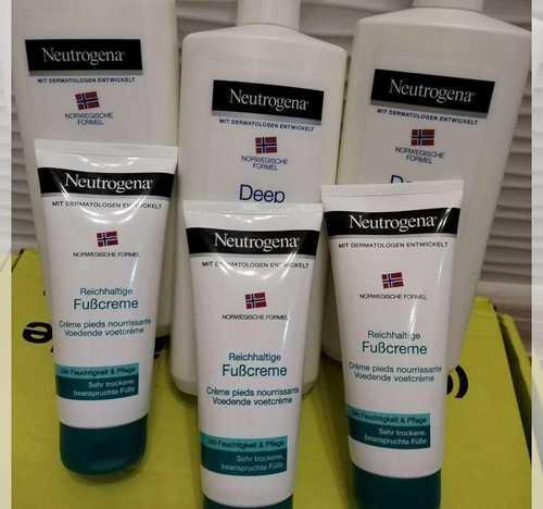 Neutrogena Молочко, крем д/ног, помада, салфетки