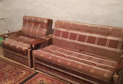 Раскладной диван и раскладное кресло (комплект)