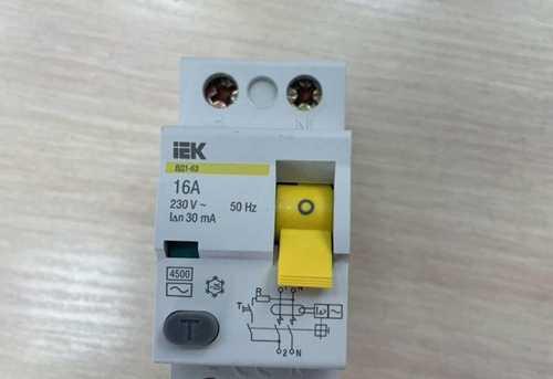 Выключатель дифф. тока (узо) 2п вд1-63 16A 30мA