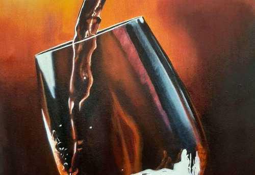 Картина маслом "Вино в бокале"