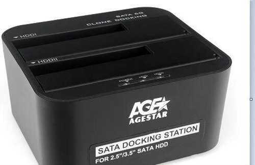 Докстанция USB 3.0 2,5/3,5 HDD/SSD SATA AgeStar