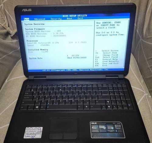 15" ASUS A3500L, Celeron M, RAM 4 ГБ, 60 ГБ, Intel Extreme Graphics