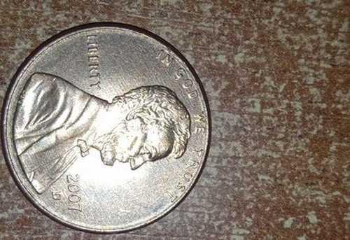 Монета 1 цент 2007 года