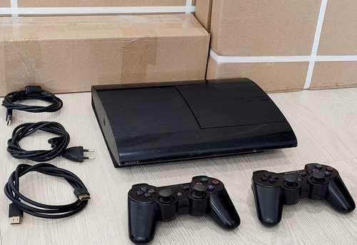 Прошитая Sony PS3 Super Slim 500GB, 2 джоя + 55 иг