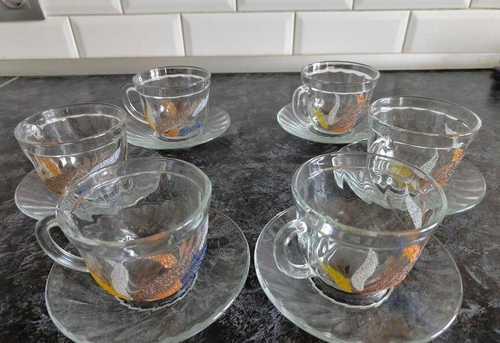 Подарочные чайные пары набор crystal glass