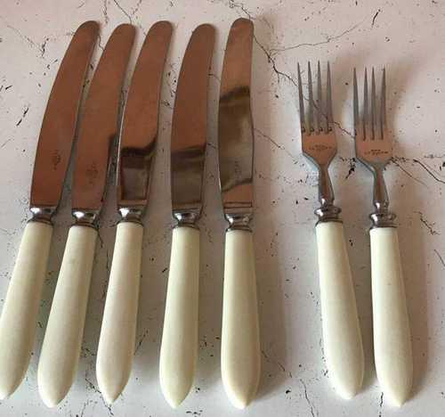 Ножи и вилки СССР с костяной ручкой