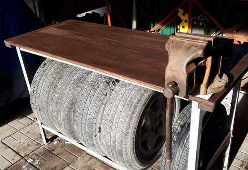 Стол-стеллаж для хранения колес вгараж длина160 см