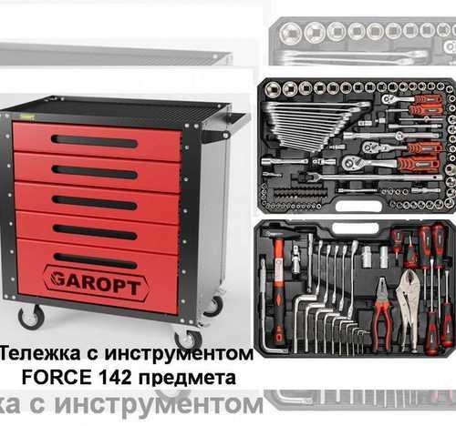 Тележка инструментальная с инструментом force 142п