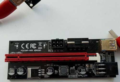 Райзер PCI-E 6 PIN K SATA 1X 16X USB 3.0 6шт