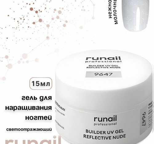 RuNail Светоотражающий гель, 15 мл №9647