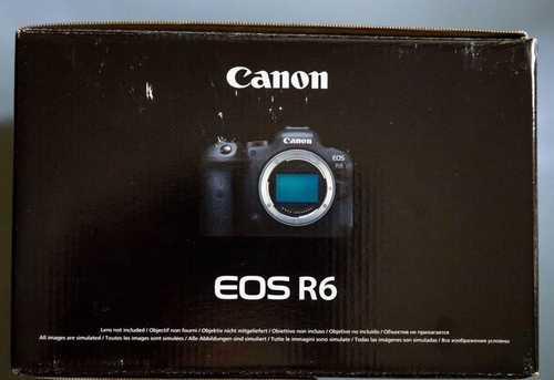 Коробка Canon R6 и чистый гарантийный талон