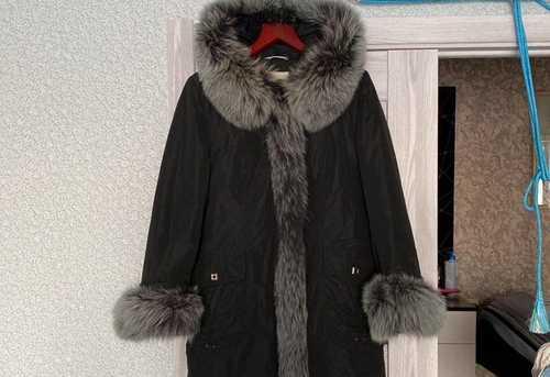 Куртка зимняя с натуральным мехом 44-46 размер