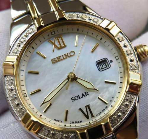 Часы Seiko (Сейко) Diamond Collection Mop Solar