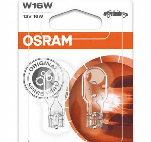 Лампа галогенная osram W16W (W2.1*9.5d), 2шт, 12V