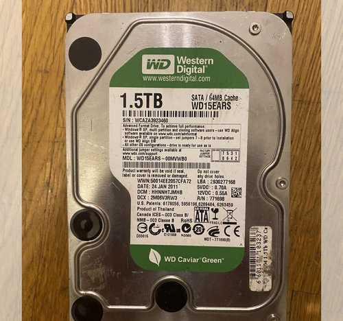 Жесткий диск WD 1.5 tb