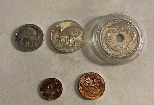 Папуа новая гвинея. полный набор из 5 монет