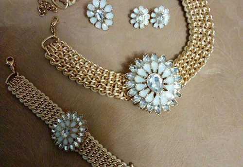 Ожерелье, браслет, кольцо и серьги