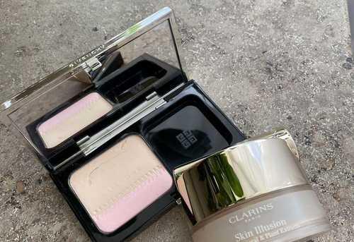 Люксовые пудры clarins и givenchy