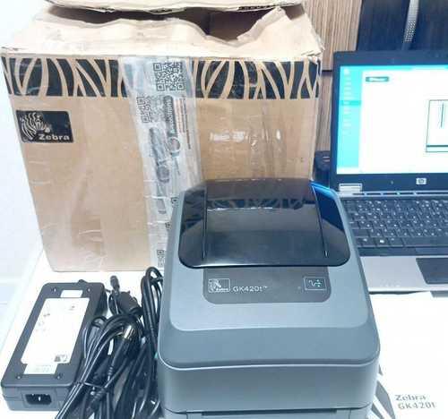 Принтер этикеток Zebra GK420t 203dpi,USB,коробка