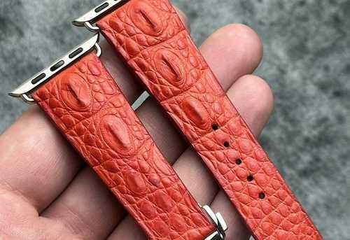 Красный Ремешок для часов и Apple Watch Крокодил