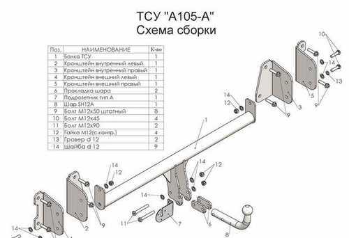Фаркоп Лидер Плюс для Audi Q7 2020