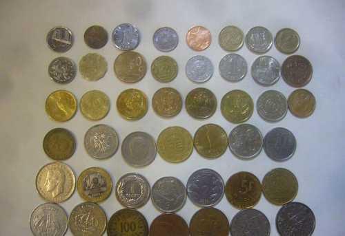 Подборка иностранных монет 45 шт