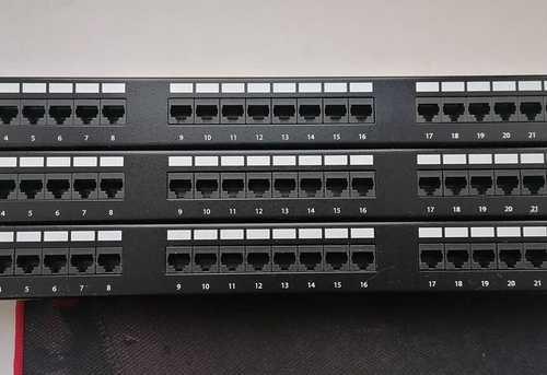 Патч-панель 19" Hyperline, 1U, 24 порта RJ-45