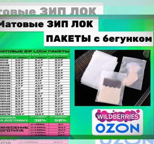 Матовые пакеты ZIP lock со слайдером