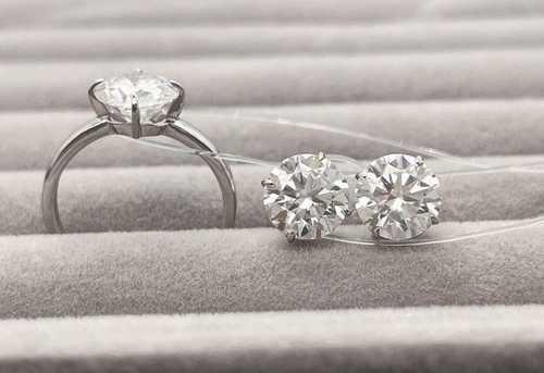 6Ct Комплект Белое золото 585 с Муассанитами